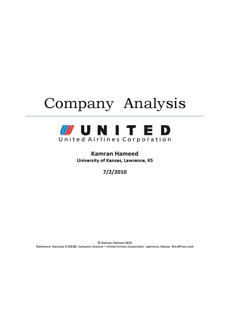 United Airlines Company Analysis | PDF | United Airlines | Continental ...