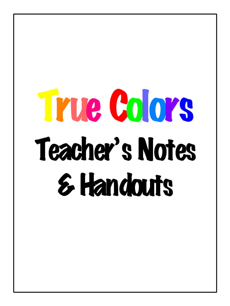 True Colors Packet | PDF | Color | Leadership
