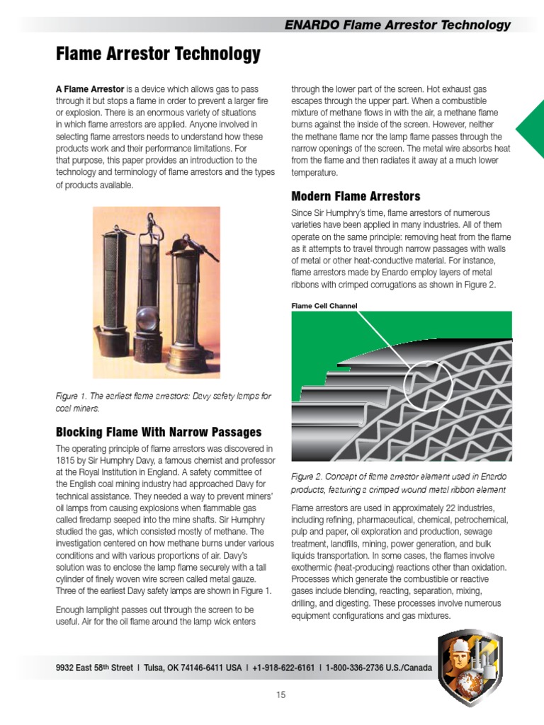 ENARDO Flame Arrestor Technology Explained | PDF | Combustion | Explosion