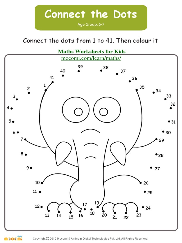 Connect The Dots - Maths Worksheets For Kids | PDF | Games & Activities