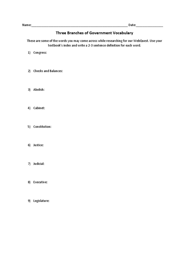 Three Branches of Government Terms | PDF | Computers