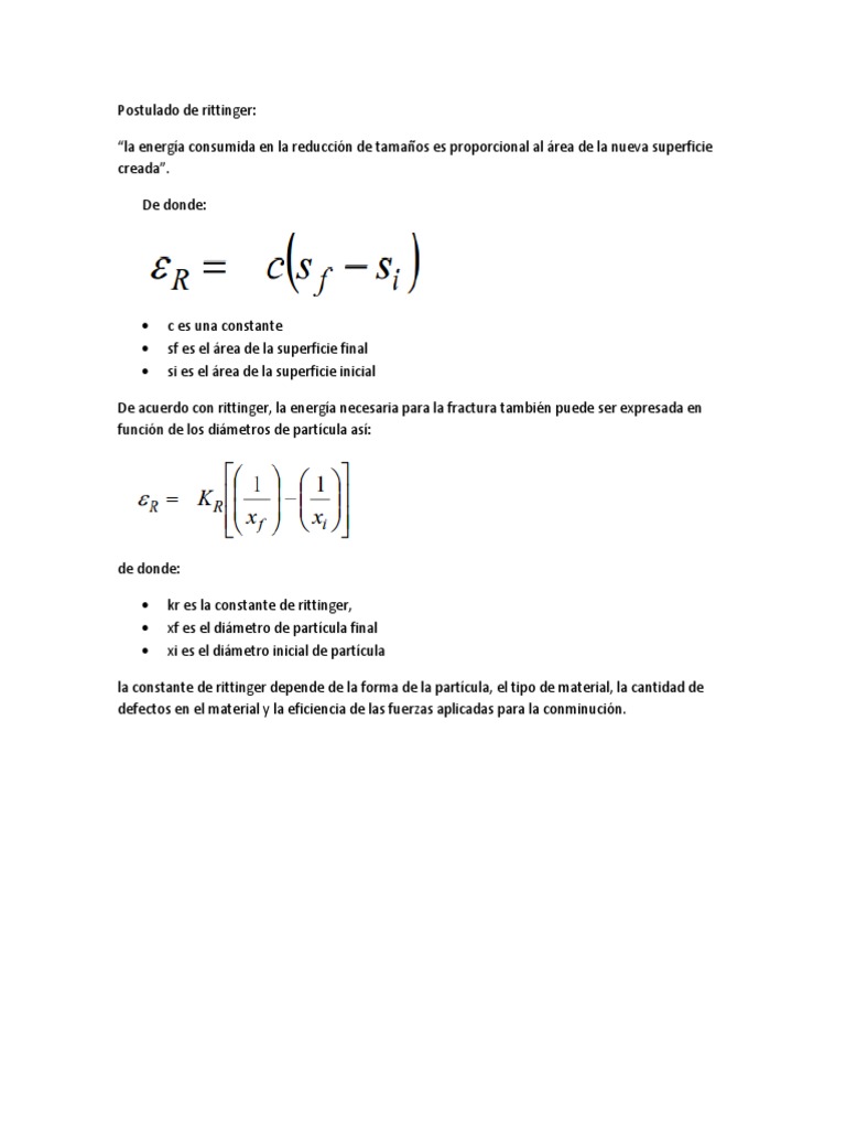 Postulado de Rittinger