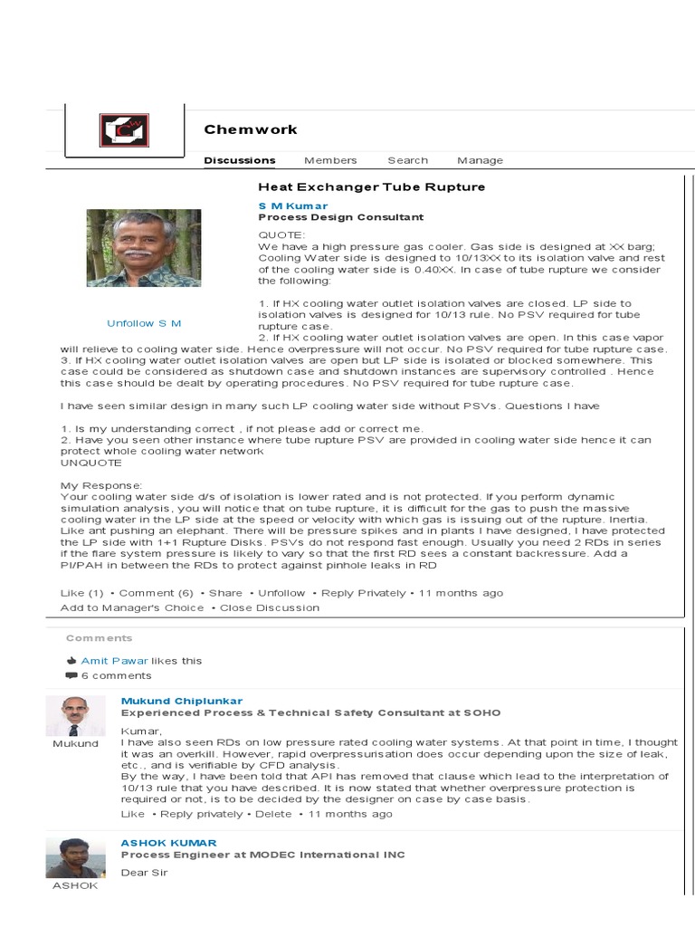 Heat Exchanger Tube Rupture | PDF | Liquids | Heat Exchanger