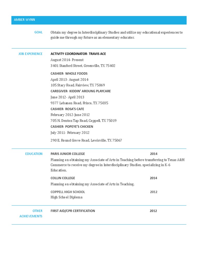 Resume For Eportfolio | PDF | Career & Growth