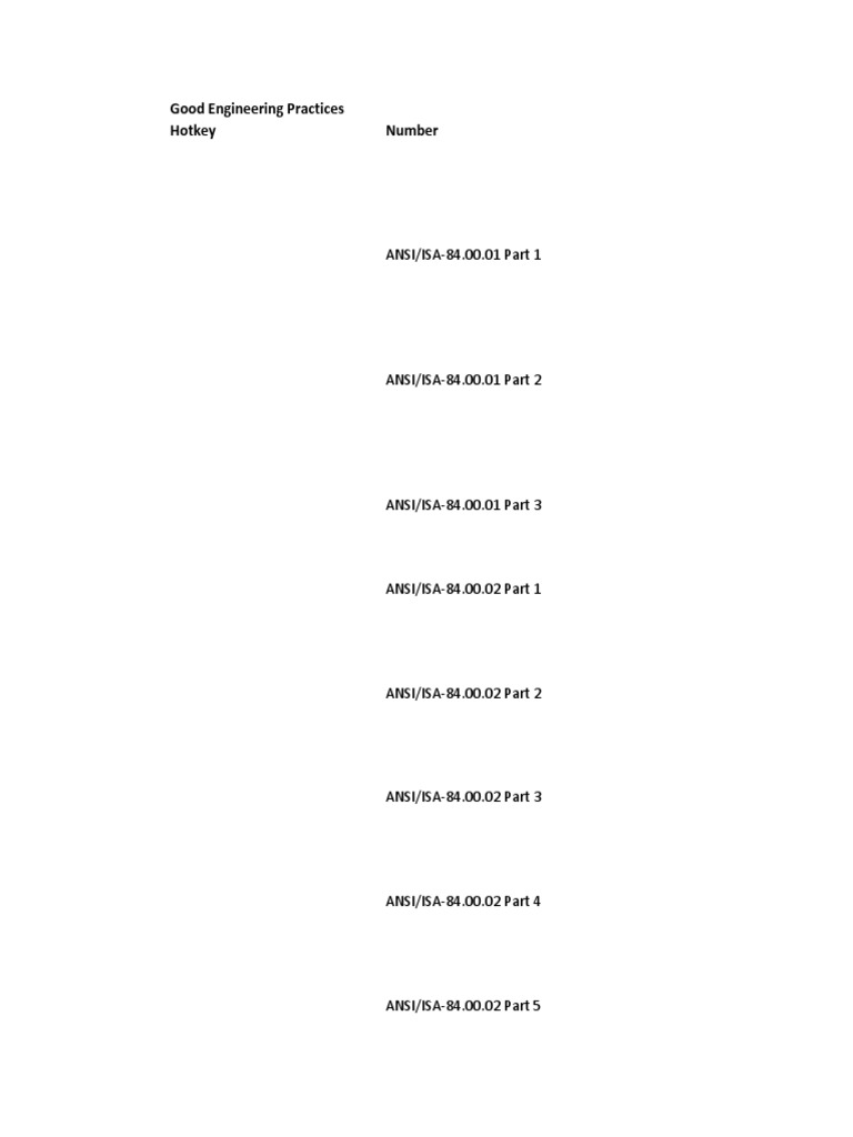 Good Engineering Practices Instrumentation and Control | PDF ...