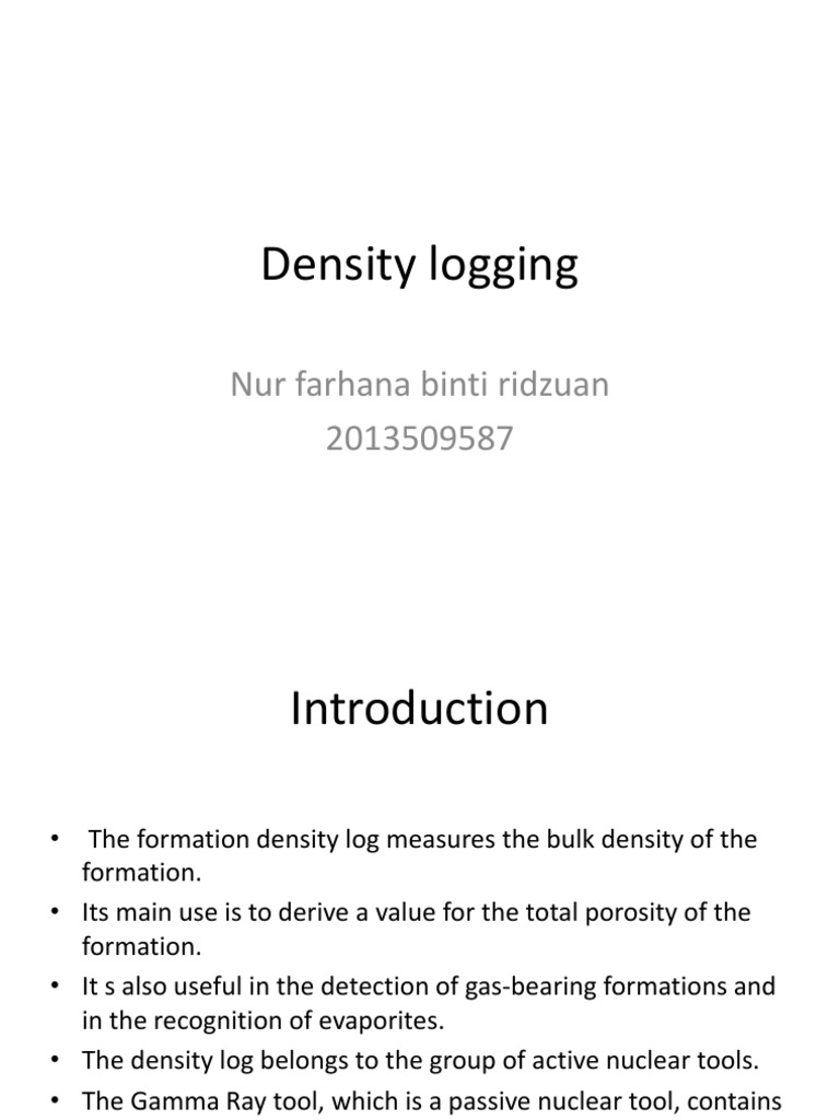 Density Logging: Principles & Uses | PDF | Home & Garden | Science ...