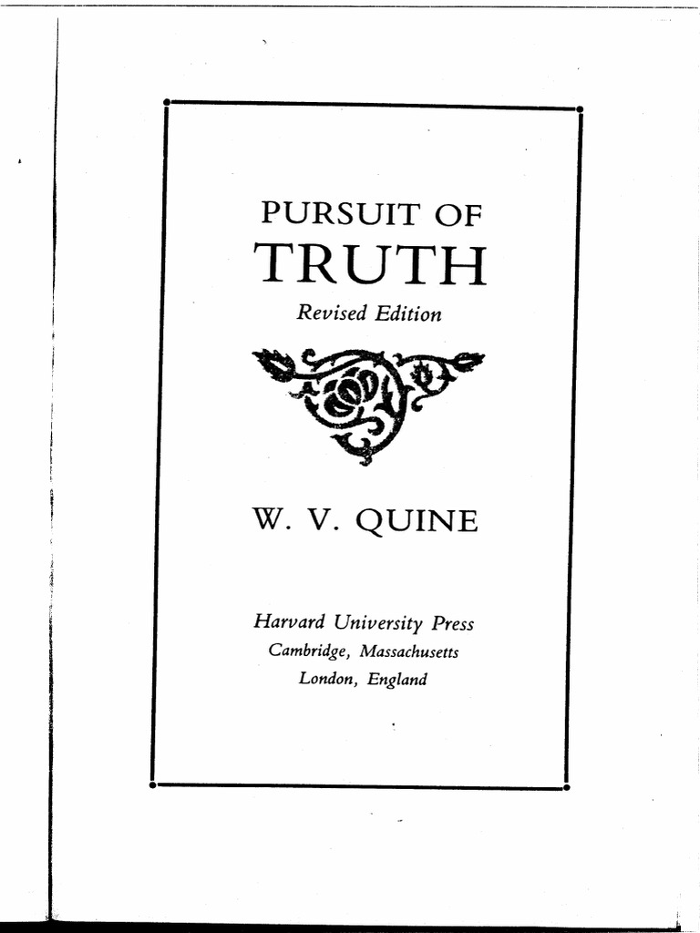 W.V.Quine - Pursuit of Truth PDF | PDF