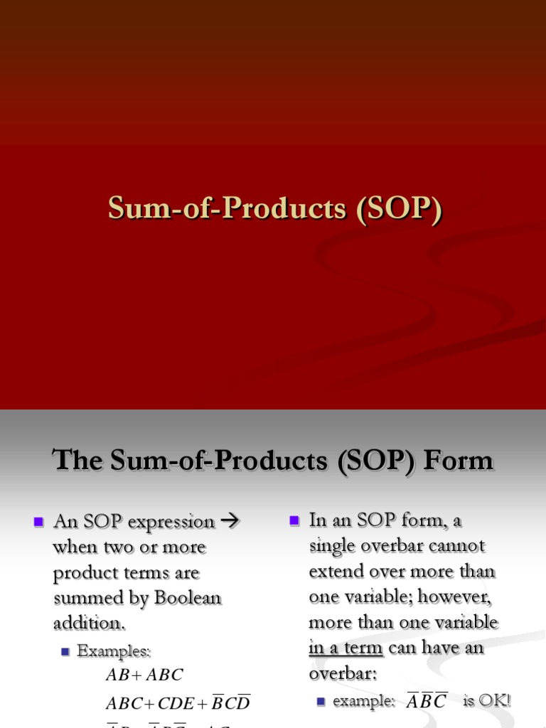 SOP To Standard SOP | PDF | Algebra | Logic