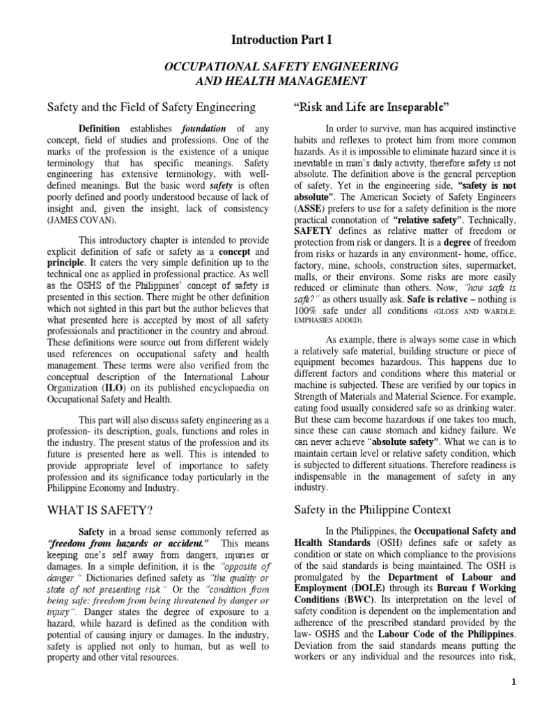 OSH Manual 1 | PDF | Occupational Safety And Health | Safety