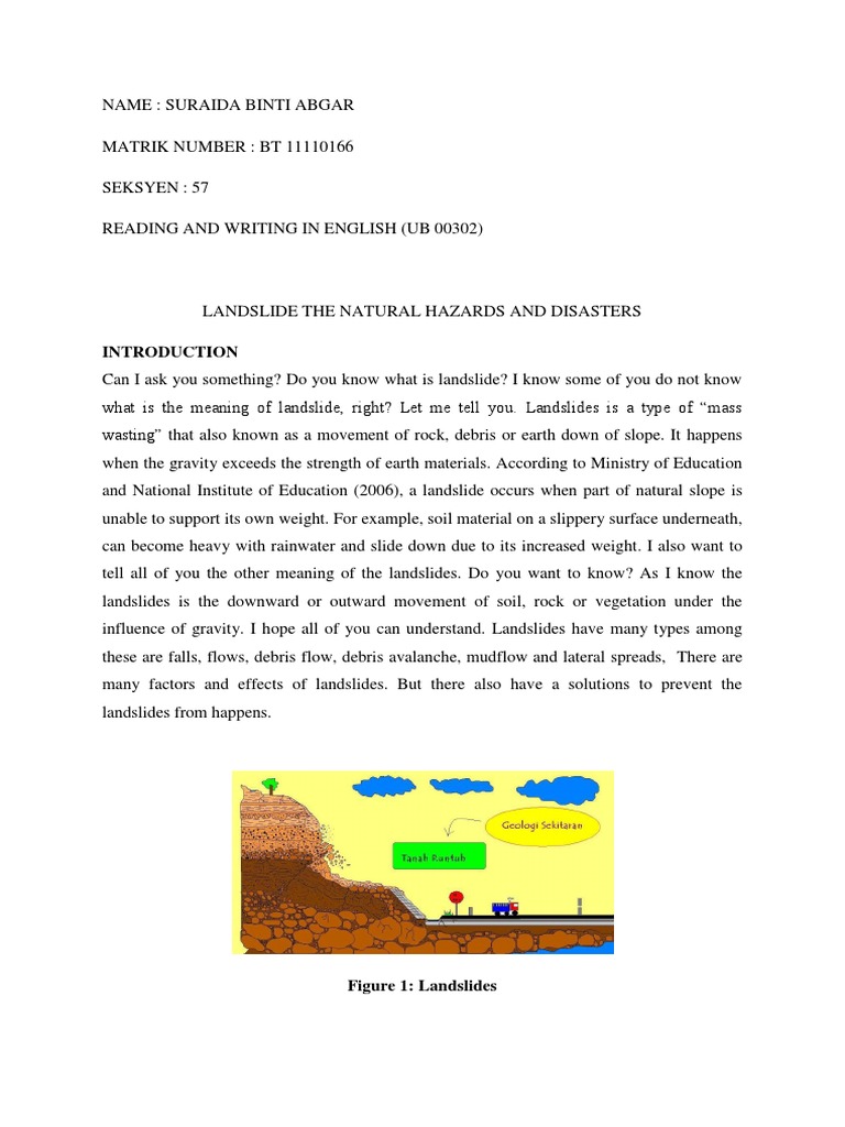 Full Essay of Lanslide | PDF | Landslide | Natural Environment