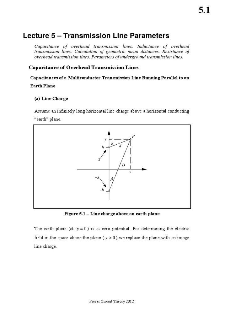Capacitance in Transmission Lines | PDF