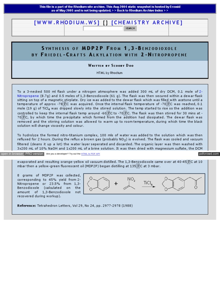 Mdp2p Nitroalkylation | PDF | Transparent Materials | Gases
