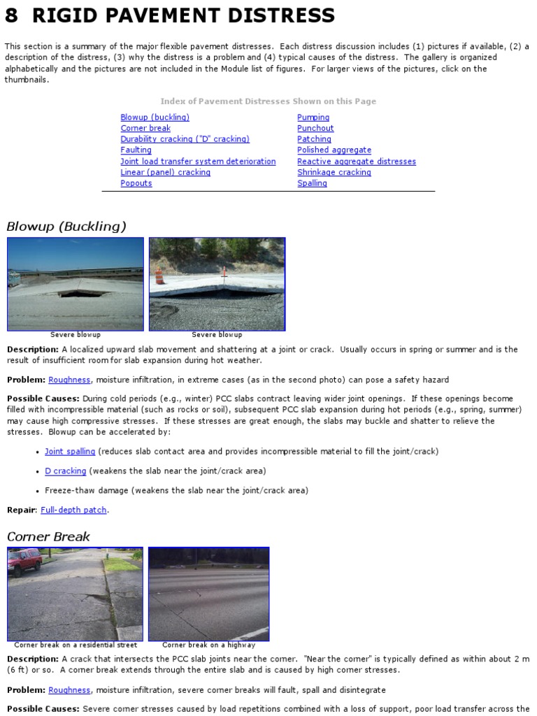 Rigid Pavement Distress | Download Free PDF | Road Surface | Corrosion