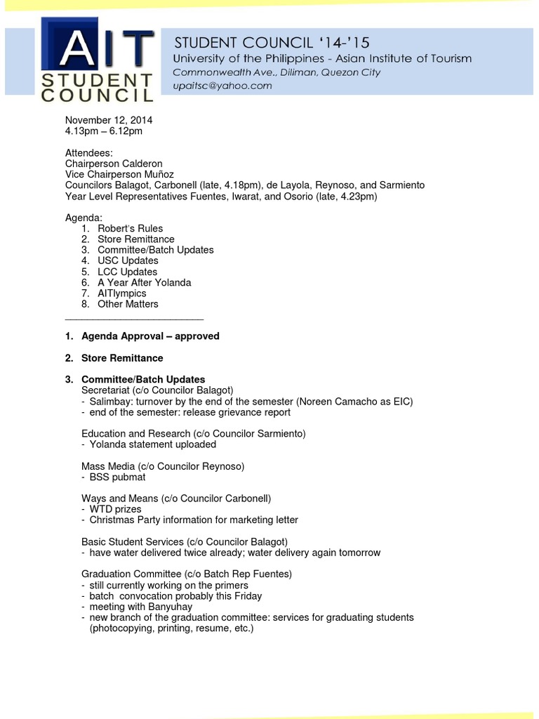 Agenda Approval - Approved 2. Store Remittance 3. Committee/Batch ...