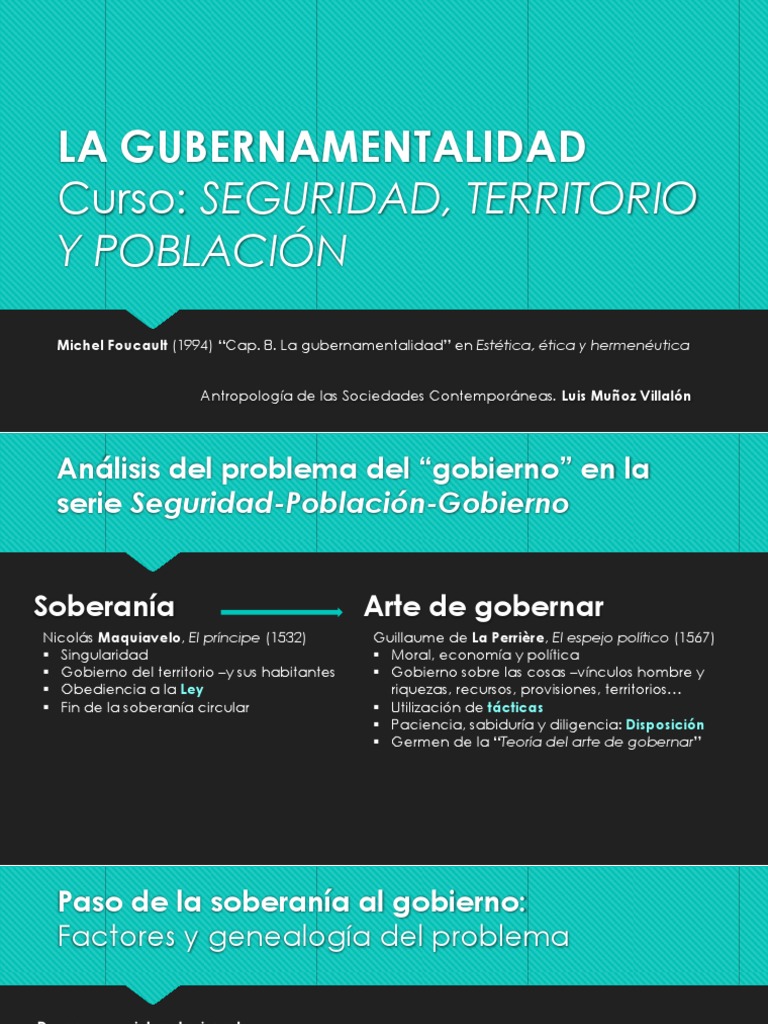 La Gubernamentalidad | Estado (política) | Ciencias económicas