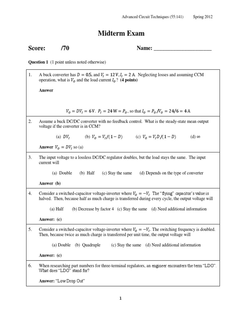 Sample Power Electronics Exam | PDF | Rectifier | Direct Current