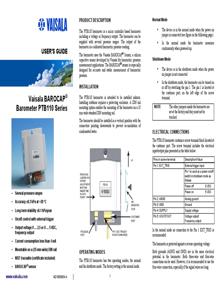 PTB110 User Guide in English PDF | PDF | Electrostatic Discharge ...