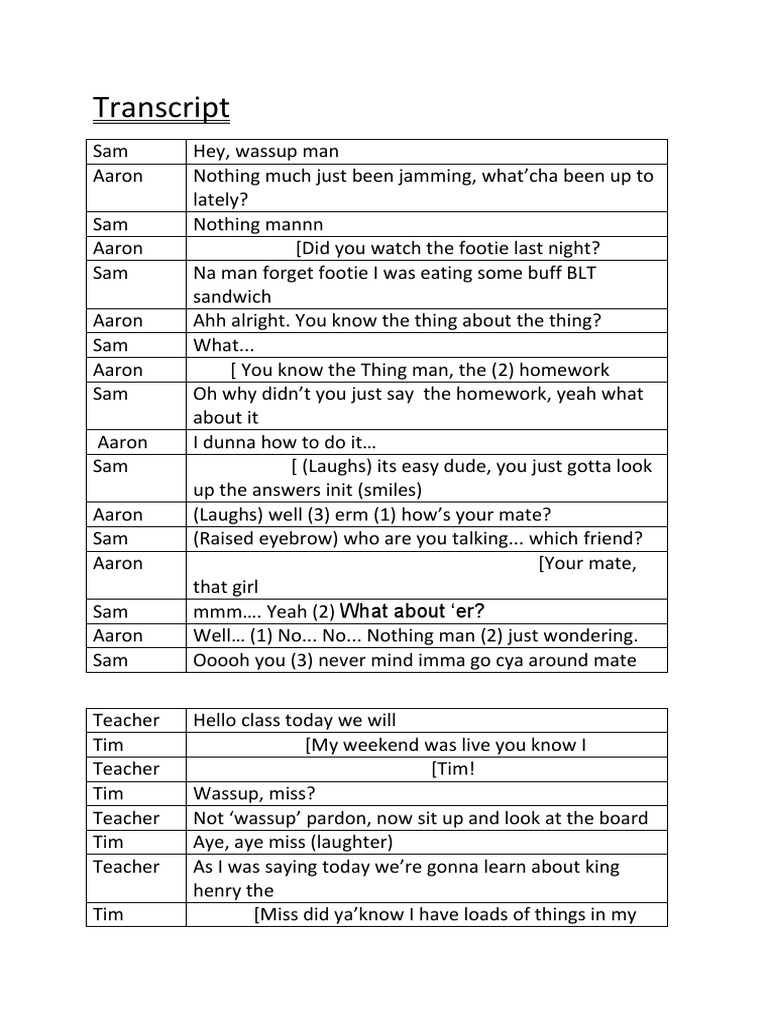 Casual Conversation Transcript | PDF