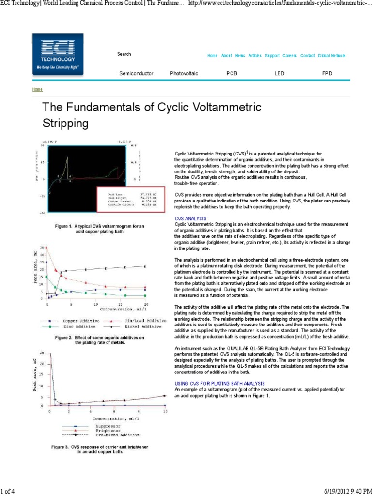 The Fundamentals of Cyclic Voltammetric Stripping | PDF | Redox ...