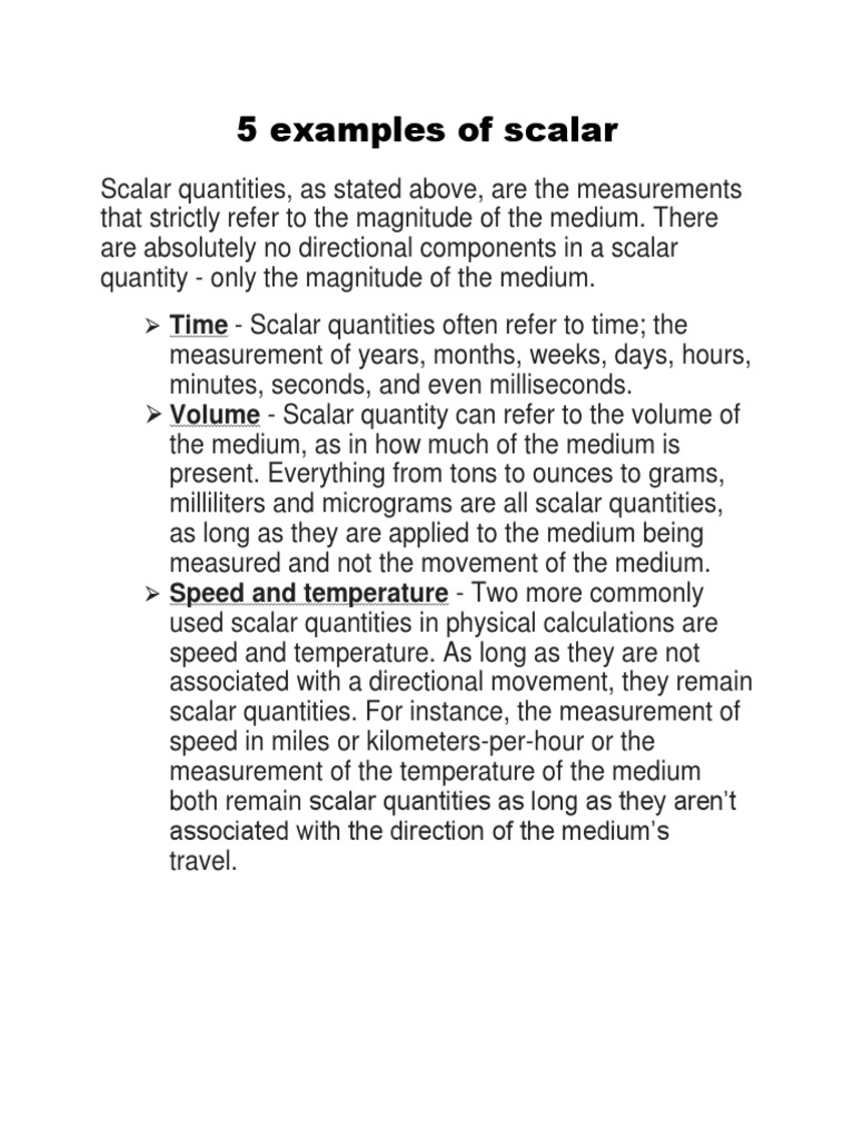 Scalars vs. Vectors Explained | PDF
