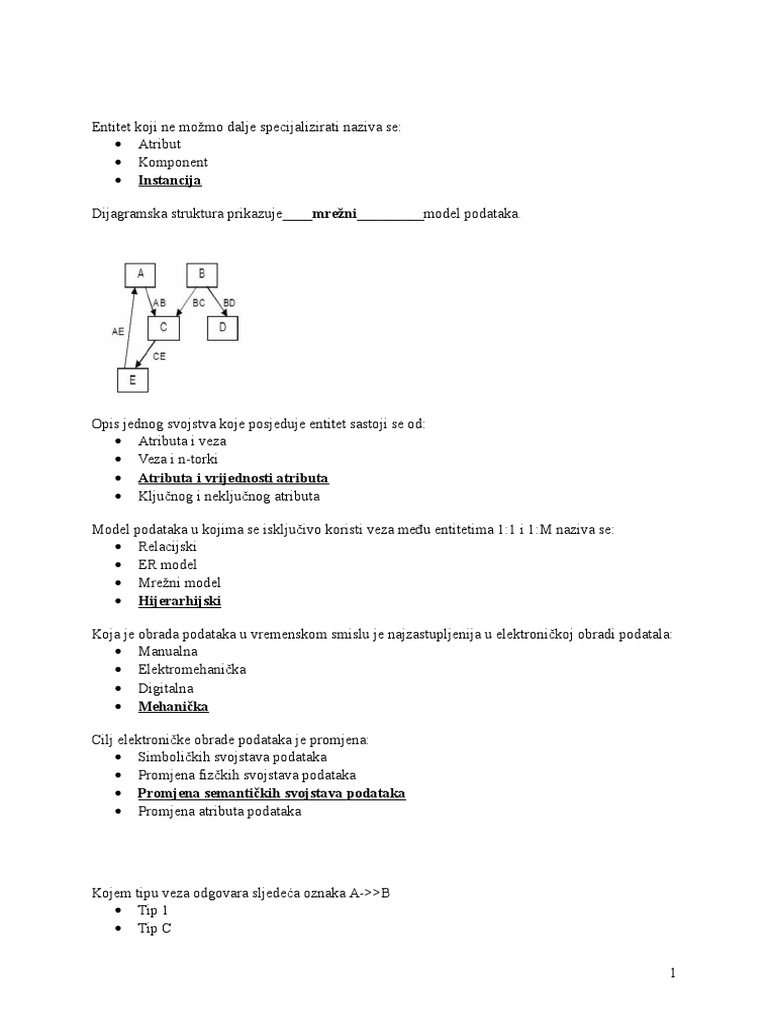 Baze-1 Kolokvij | PDF
