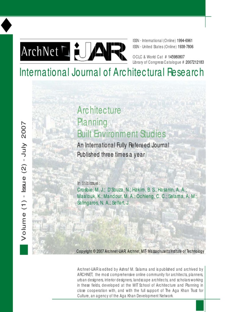 International Journal of Architectural Research | PDF | Cognitive ...
