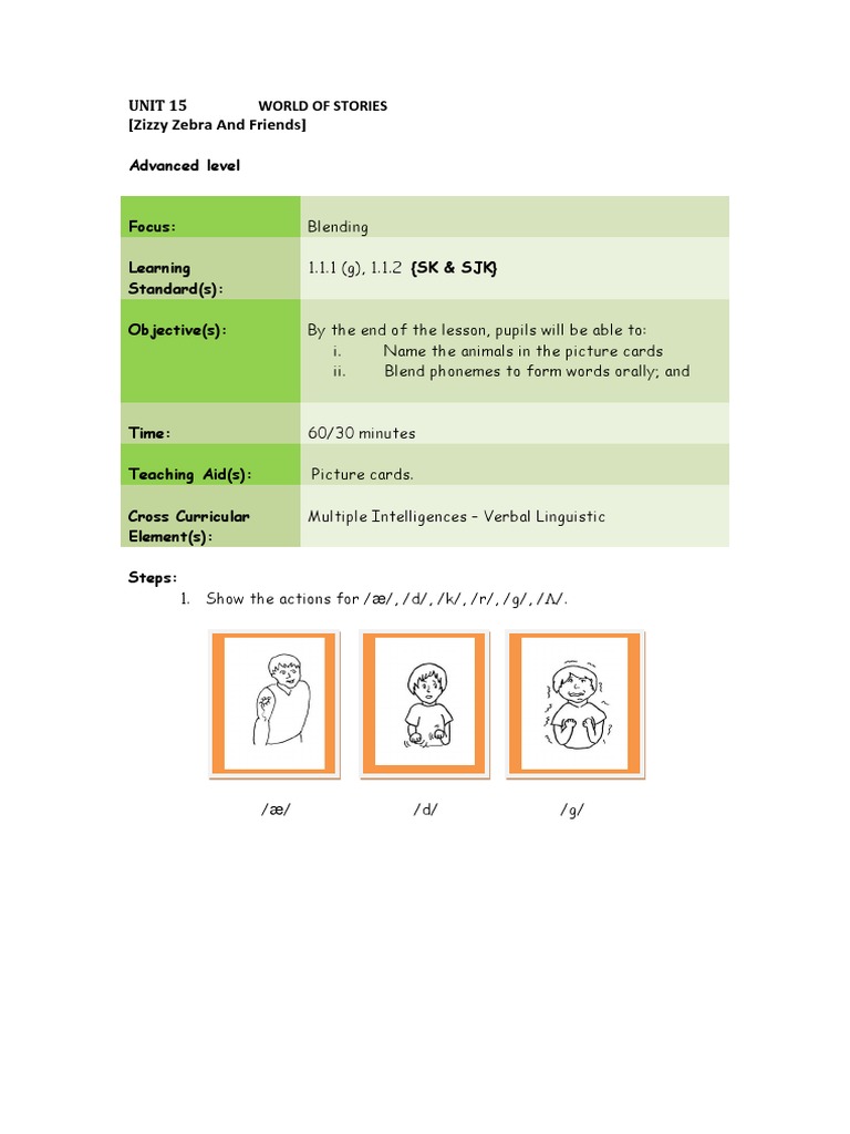 Zizzy Zebra Phonics Lesson Plan | PDF
