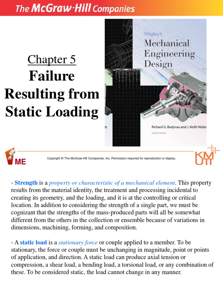 5.failures Resulting From Static Loading | PDF | Strength Of Materials | Yield (Engineering)