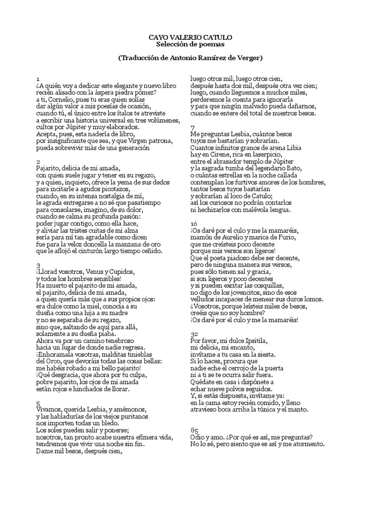 Poemas de Catulo | PDF