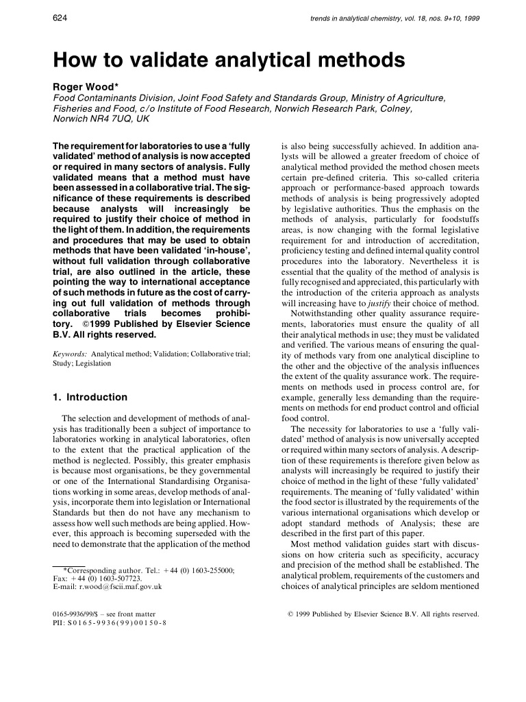 How to Validate Analytical Methods | Verification And Validation ...