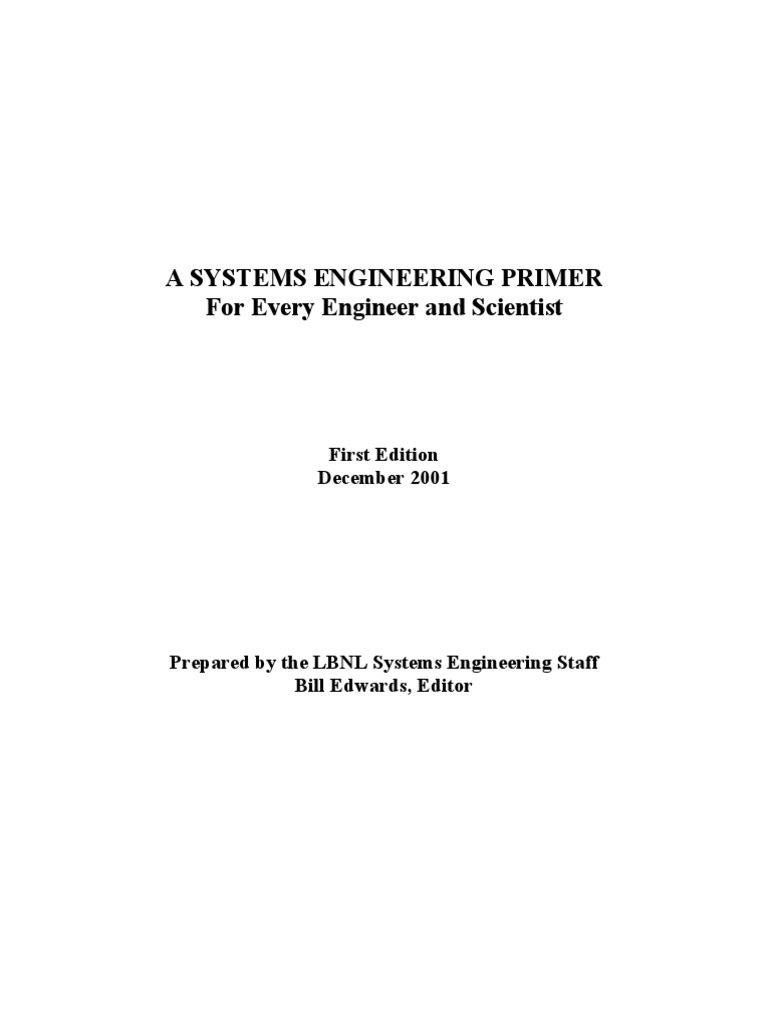 A Systems Engineering Primer For Every Engineer and Scientist | PDF ...
