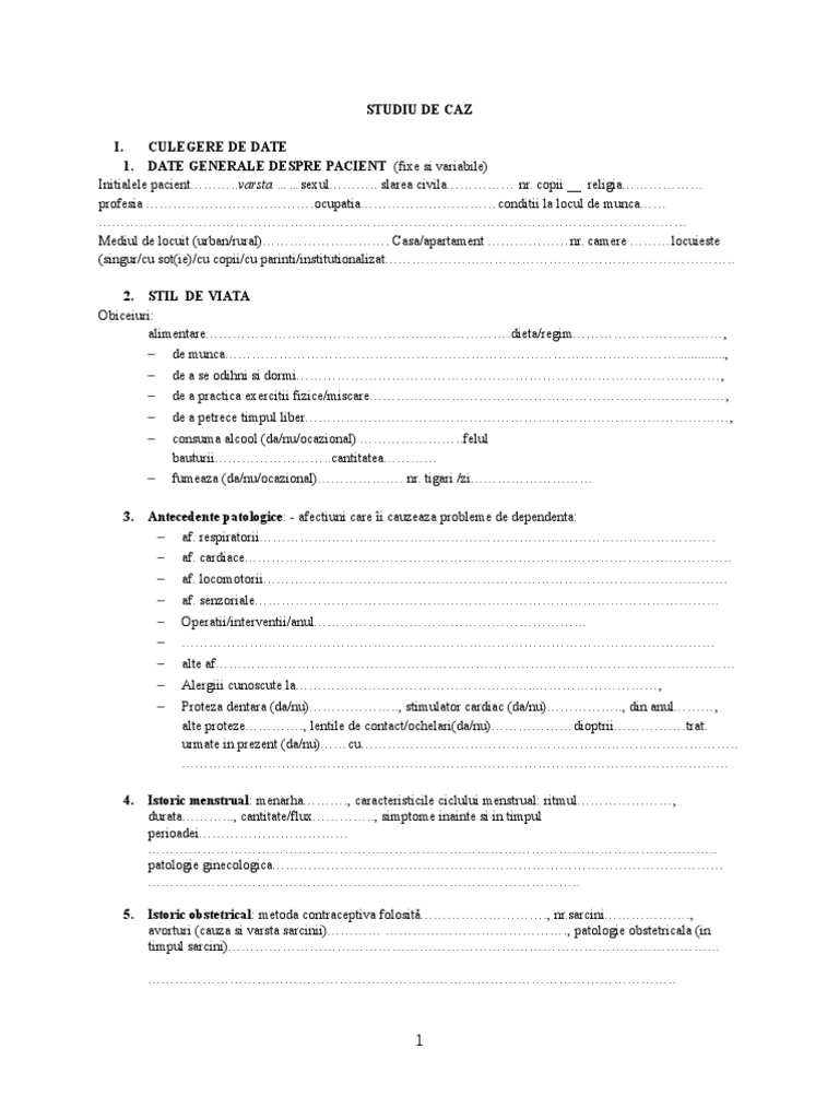 Model Pentru Studiu de Caz | PDF