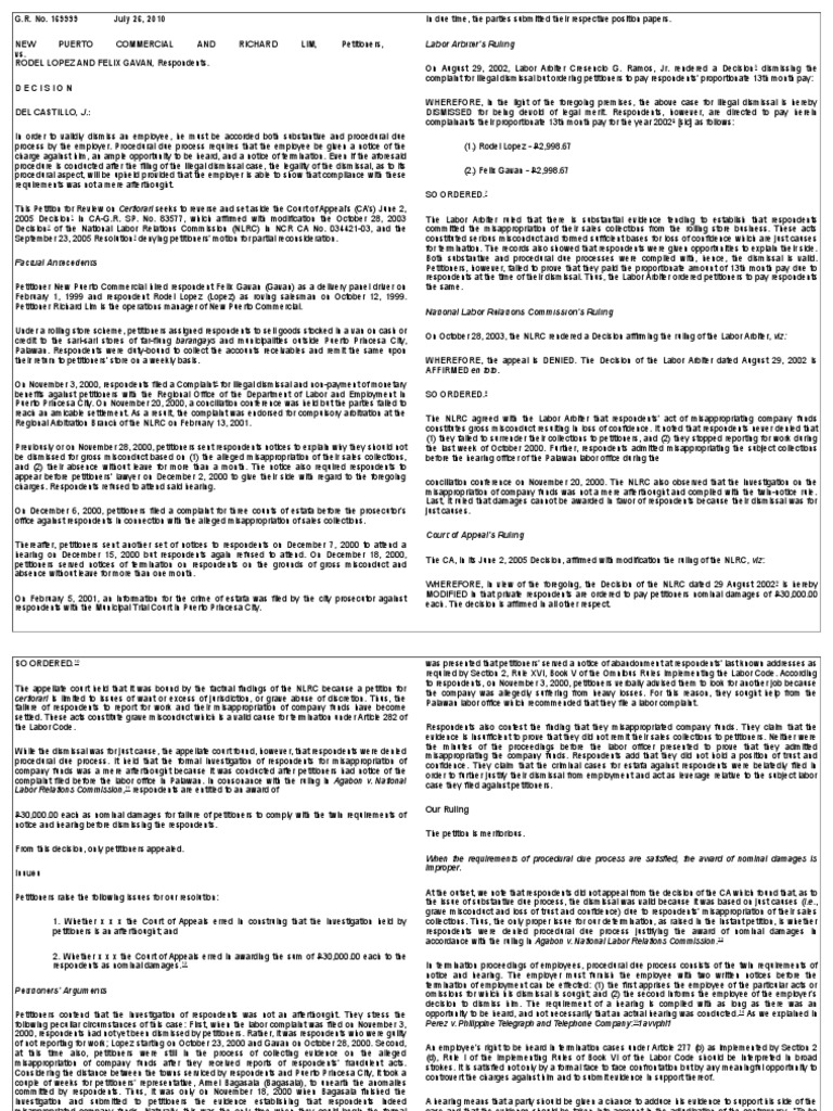 Labor Cases | PDF | Employment | Layoff