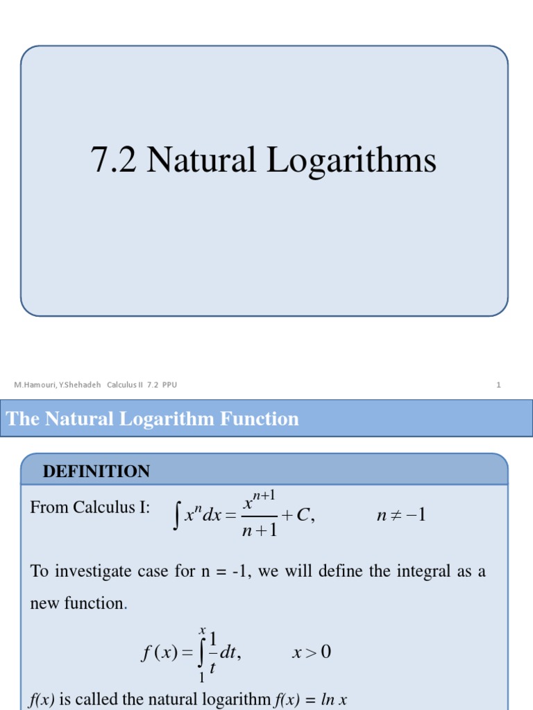 7.2 Natural Logarithms | PDF | Logarithm | Discrete Mathematics