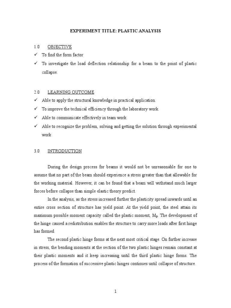 Plastic Analysis | PDF | Bending | Beam (Structure)