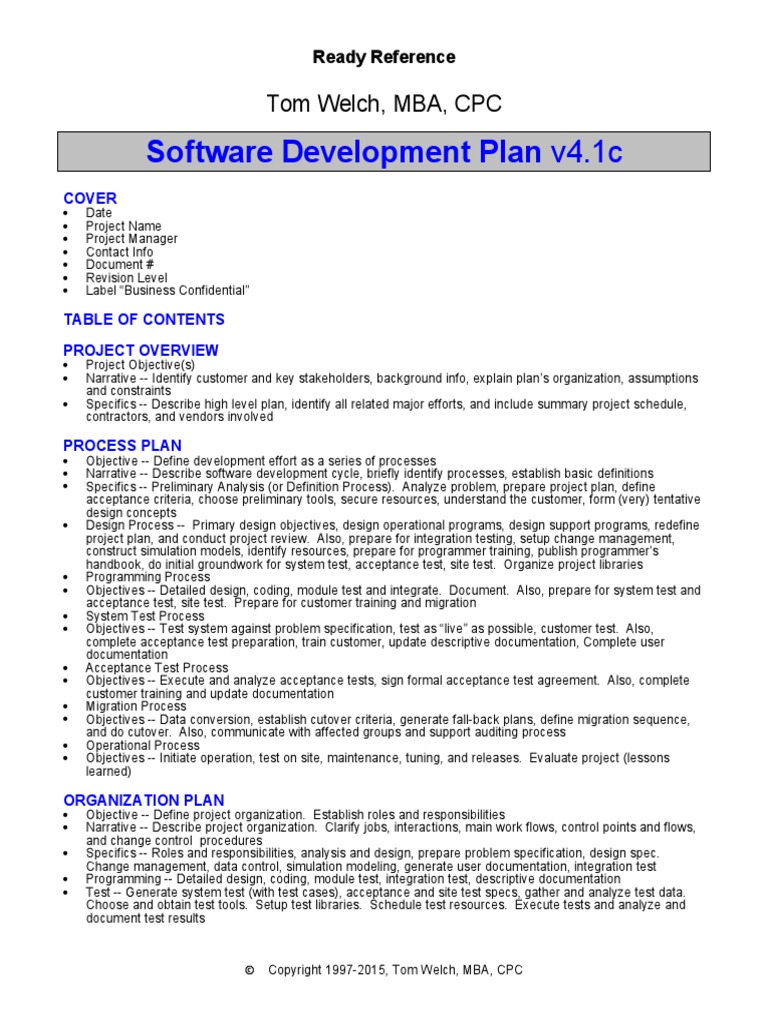 Software Development Plan | PDF | Software Development | Specification ...
