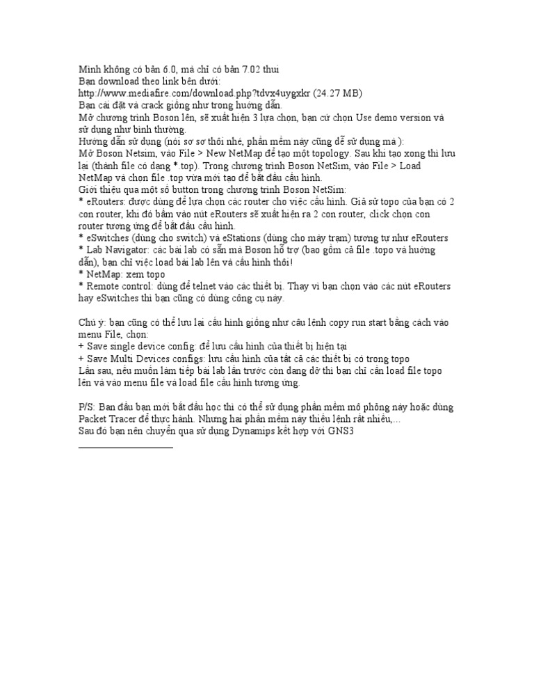 Huong Dan Su Dung Boson Netsim For CCNP | PDF