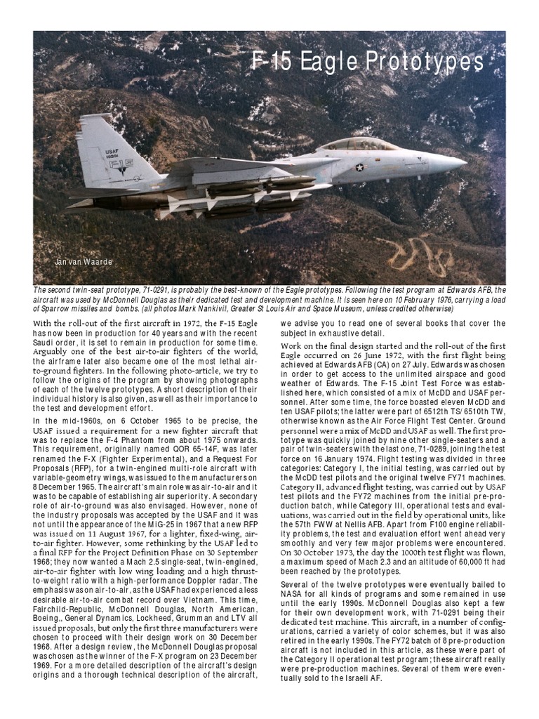 F-15 Prototypes - Jan Van Waarde 2012 PDF | PDF | Mc Donnell Douglas F ...