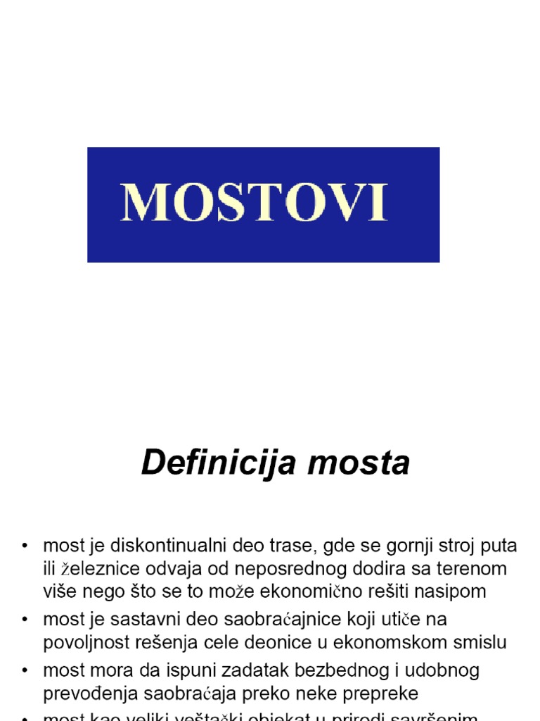 Mostovi Predavanje 2 | PDF