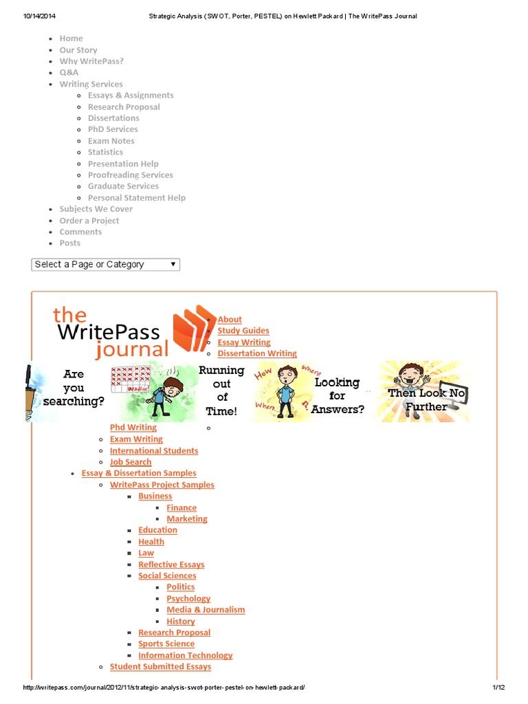 Strategic Analysis (SWOT, Porter, PESTEL) On Hewlett Packard | PDF ...