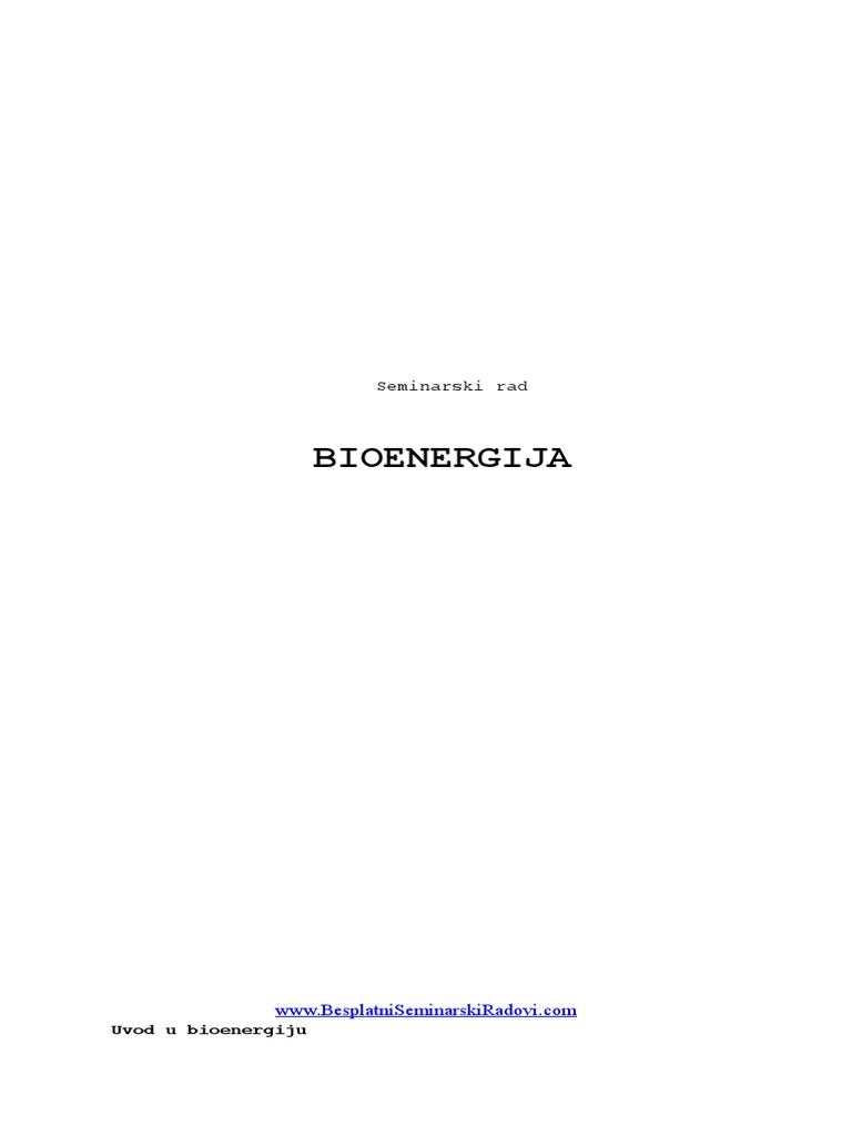 BIOENERGIJA | PDF