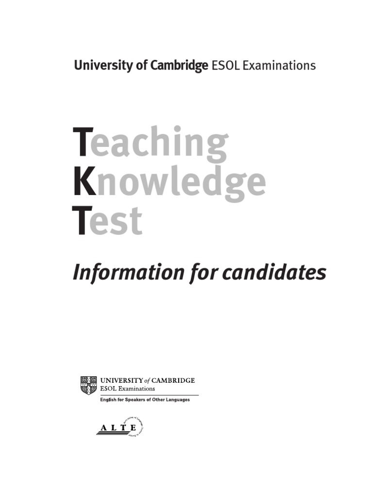 University of Cambridge ESOL Examinations | PDF | English As A Second ...