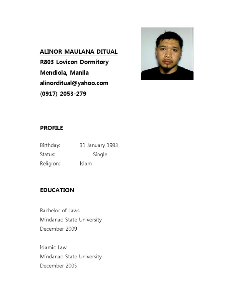 Alinor Maulana Ditual R803 Lovicon Dormitory Mendiola, Manila (0917 ...