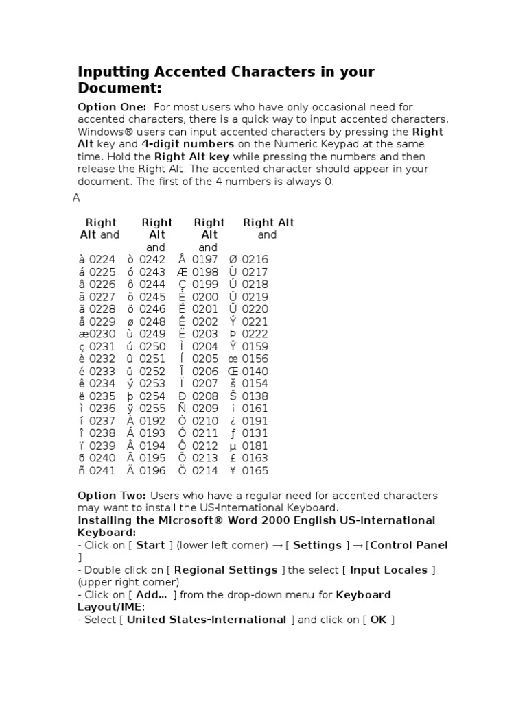 Accents (Keyboard) | PDF | Latin Script | Semiotics