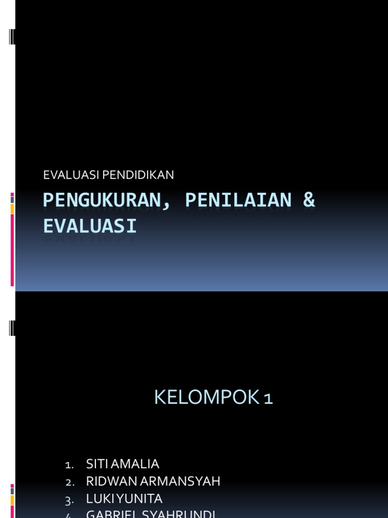 Pengukuran, Penilaian & Evaluasi-Luki | PDF
