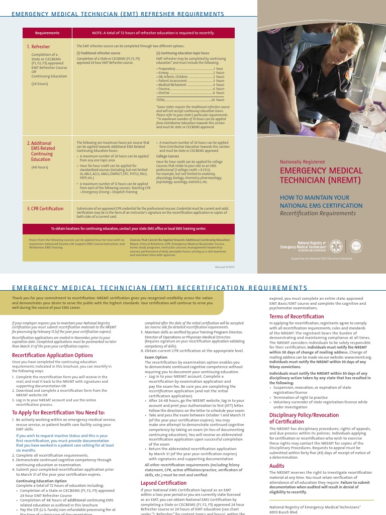 EMT ReCert Brochure | PDF | Emergency Medical Services | Emergency ...
