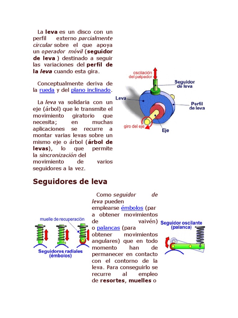 Levas y Su Clasificacion | Movimiento (física) | Ingeniería mecánica