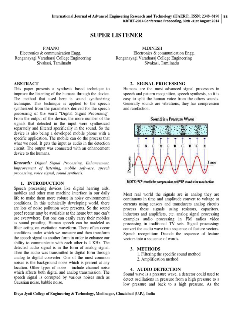 Super Listener: 2. Signal Processing | Download Free PDF | Signal ...