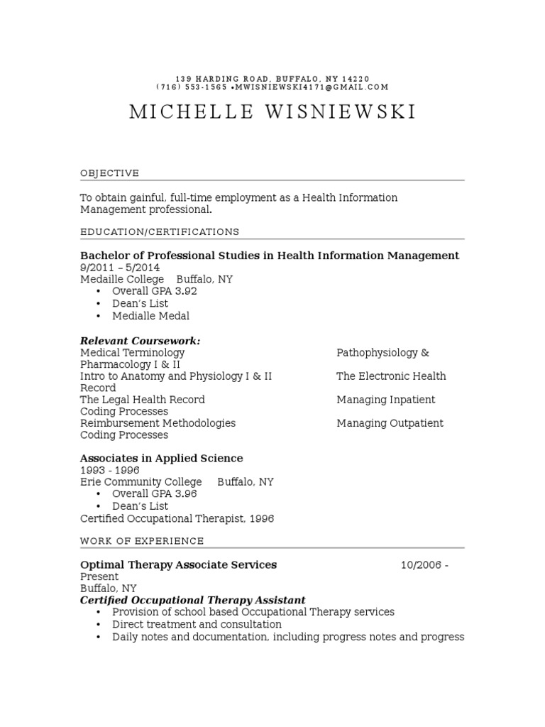 Michelle Wisniewski Resume | PDF