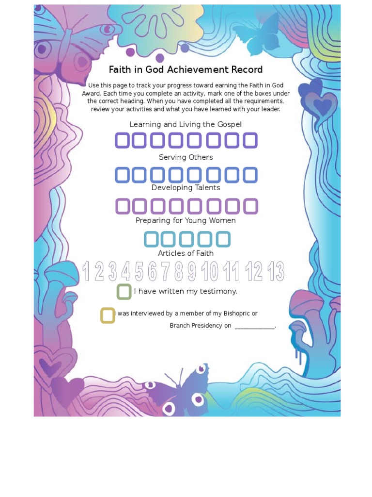 Faith in God Award Progress Tracker | PDF